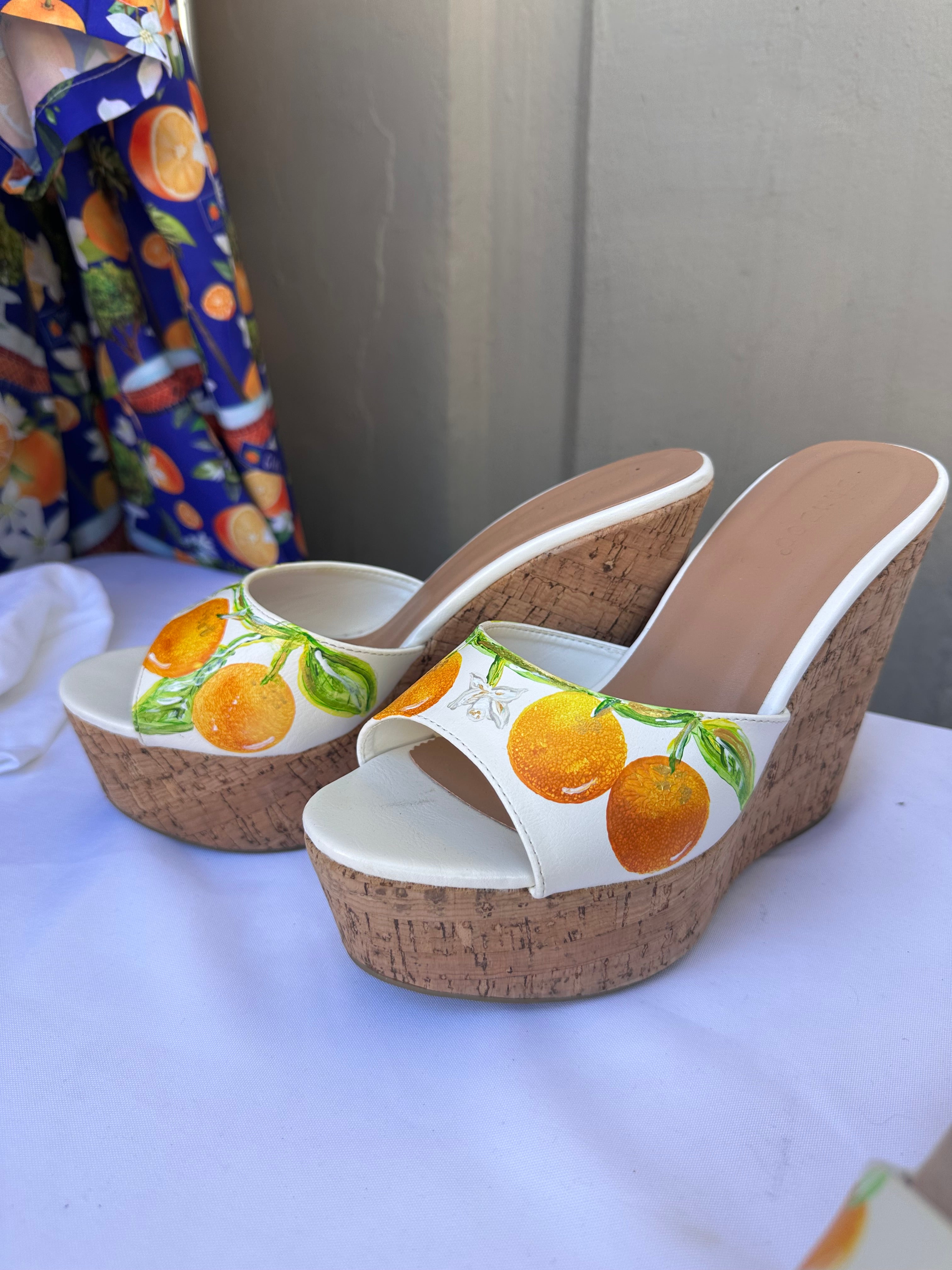 Hand-Painted Orange Blossom Wedges – Size 9 (Limited Edition) 🍊 ...